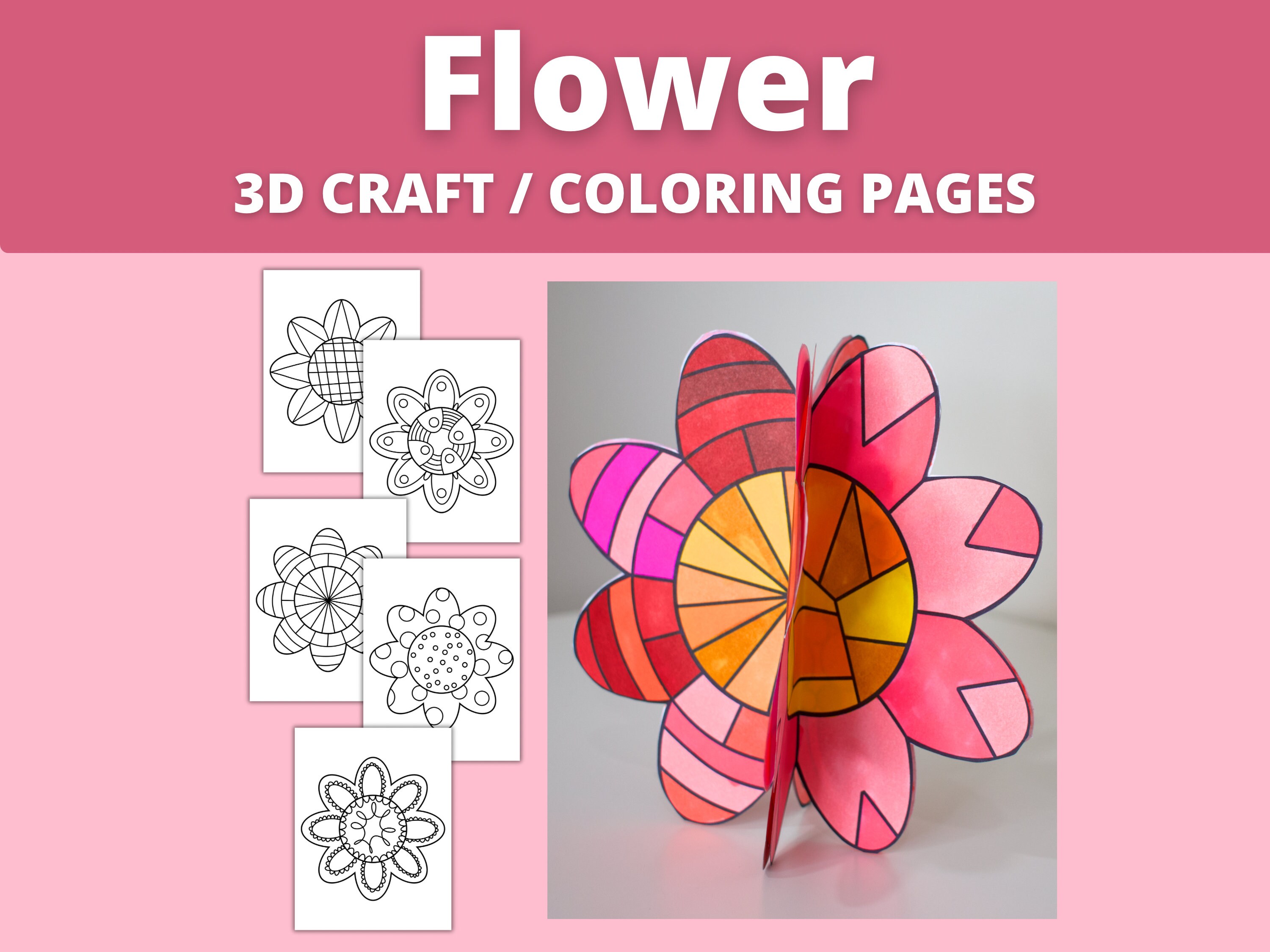 Printable Flower Coloring Page Craft for Kids Spring Coloring Page ...
