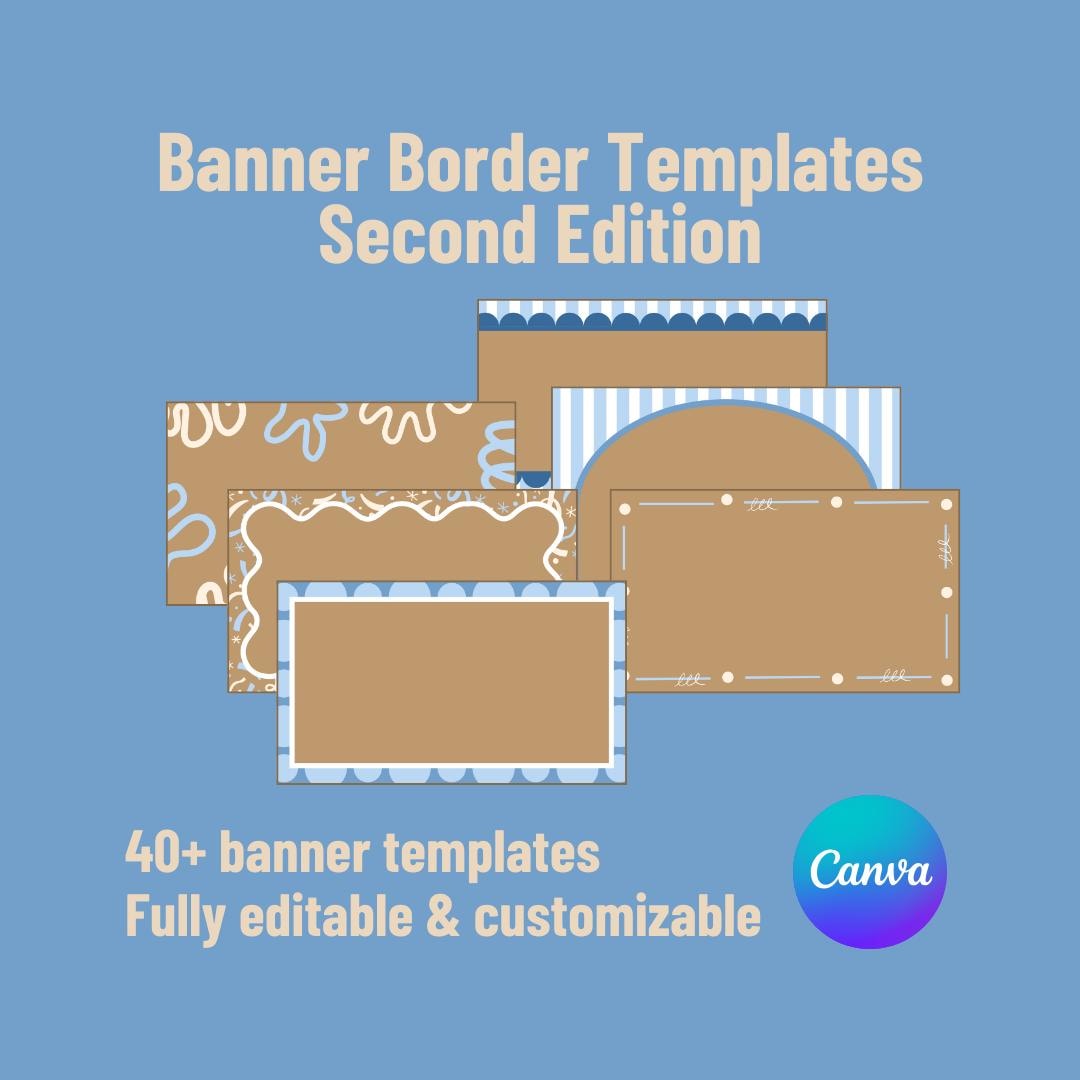 Painted Banner Border Templates: DIY Party Decor (canva Templates) - Etsy