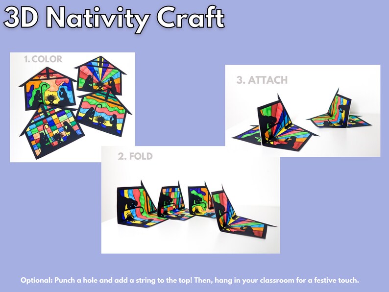 Printable Nativity Christmas Coloring Page Craft for Catholic Christian ...