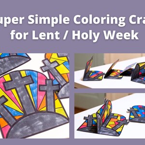 Holy Week Coloring Page Craft: 3D Lent Activity (printable) - Etsy