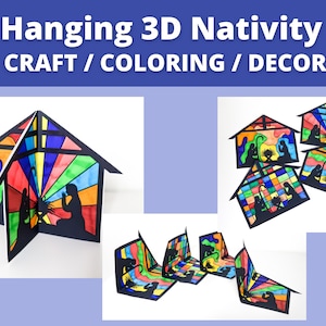 Printable Nativity Christmas Coloring Page Craft for Catholic Christian ...