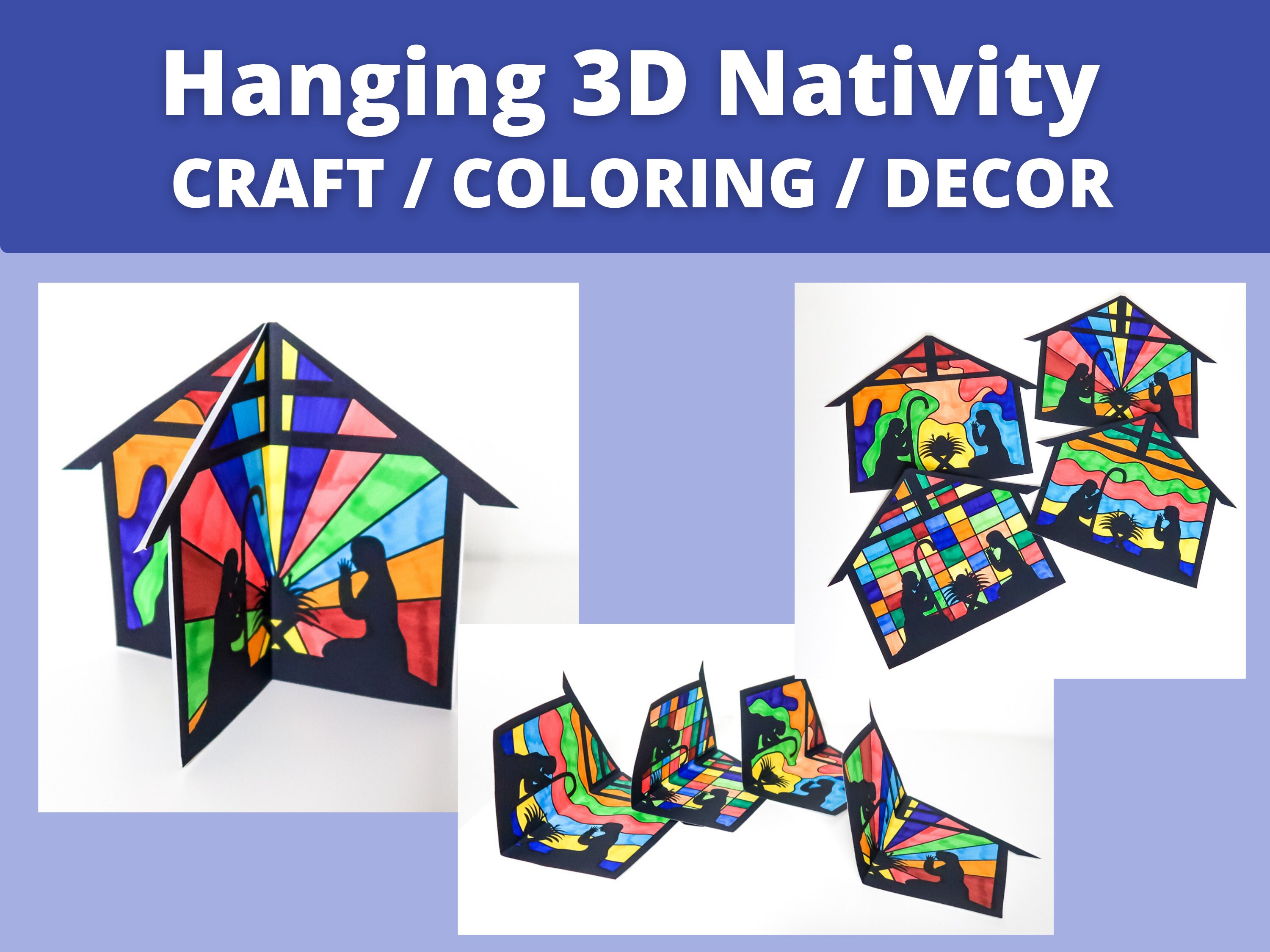 Printable Nativity Christmas Coloring Page Craft for Catholic Christian ...