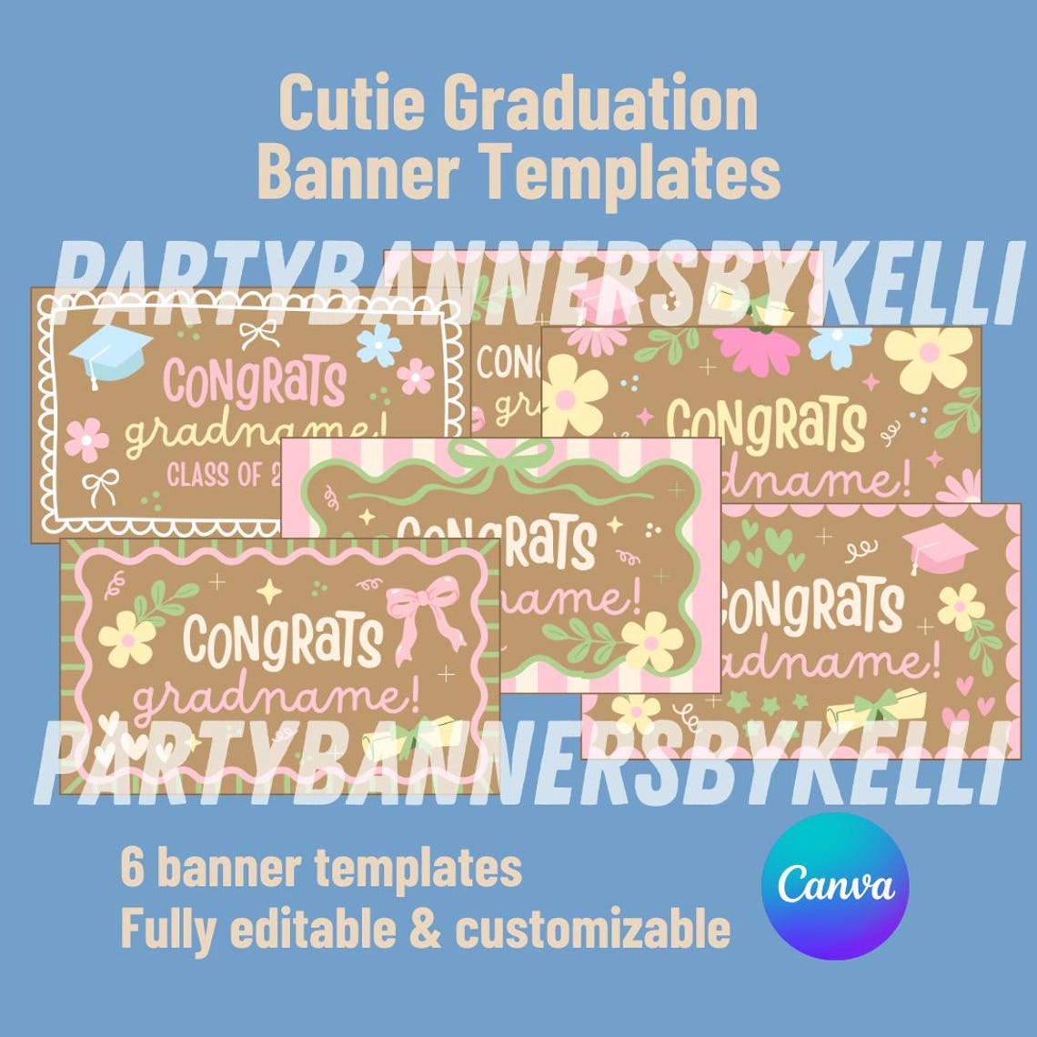 Graduation Banner Templates | Editable in Canva | Digital Download ...