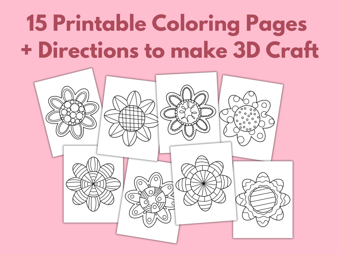 Printable Flower Coloring Page Craft for Kids Spring Coloring Page ...