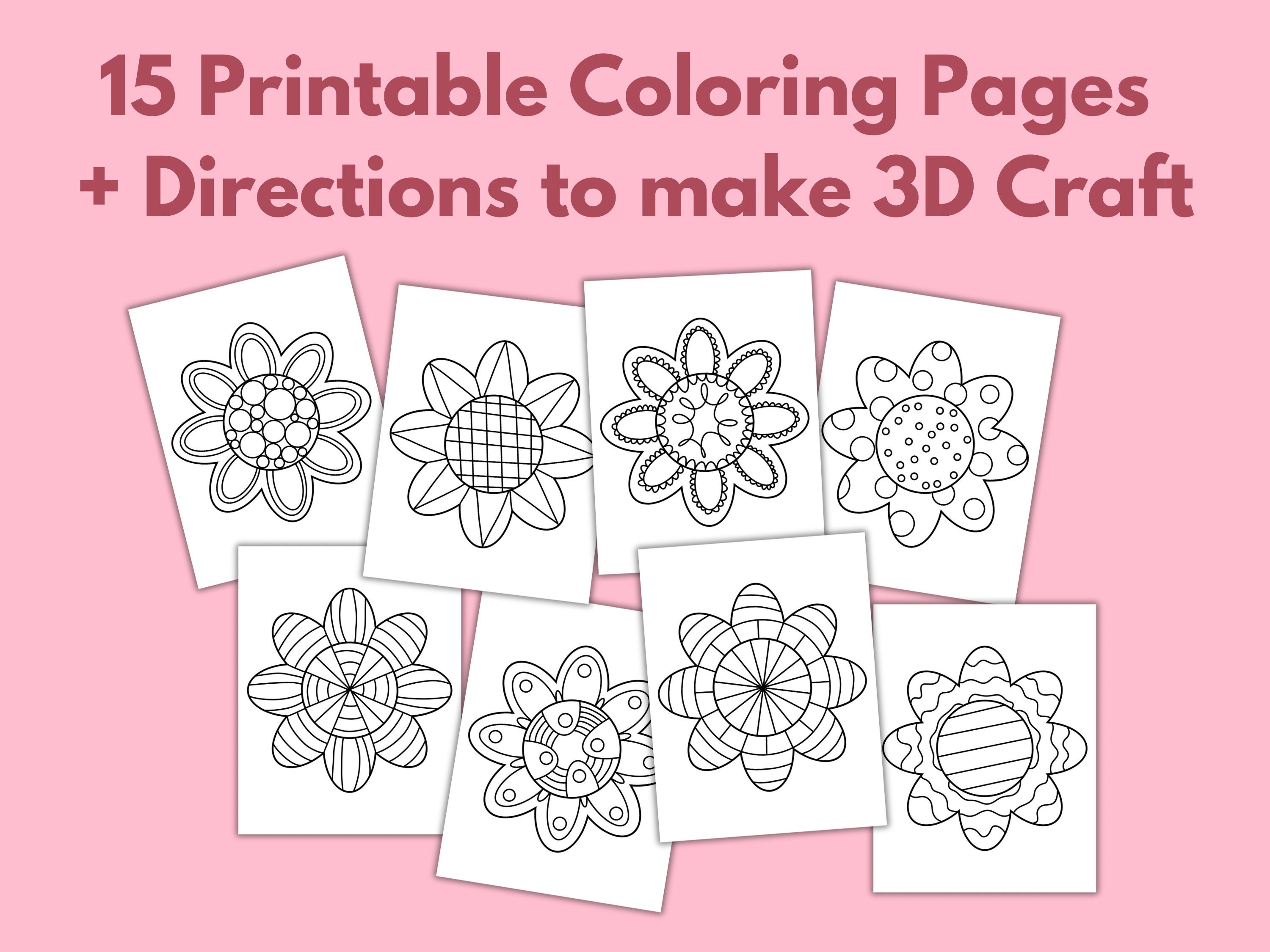 Printable Flower Coloring Page Craft for Kids Spring Coloring Page ...