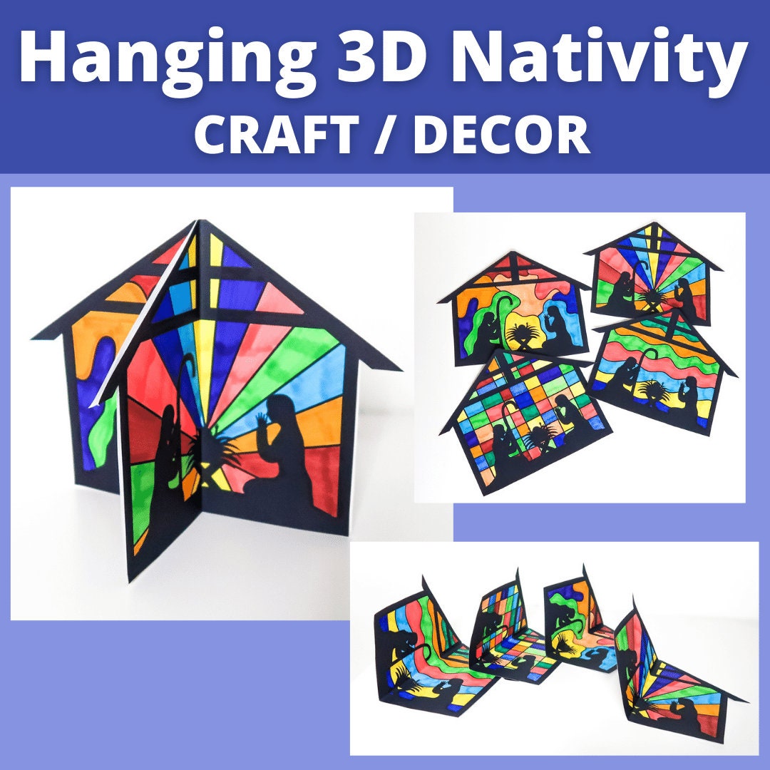 Printable Nativity Christmas Coloring Page Craft for Catholic Christian ...