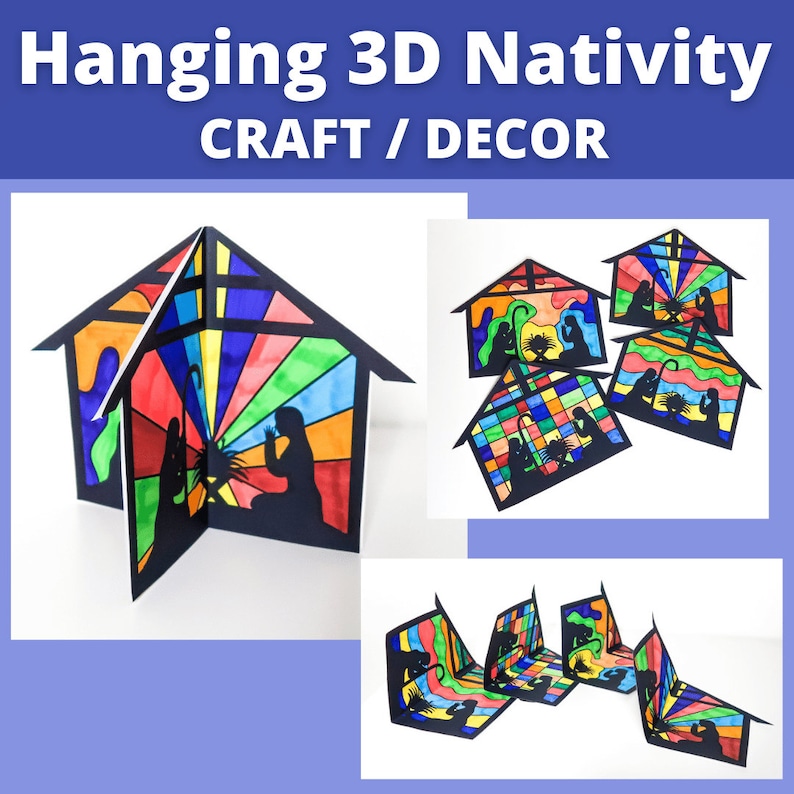 Printable Nativity Christmas Coloring Page Craft for Catholic Christian ...