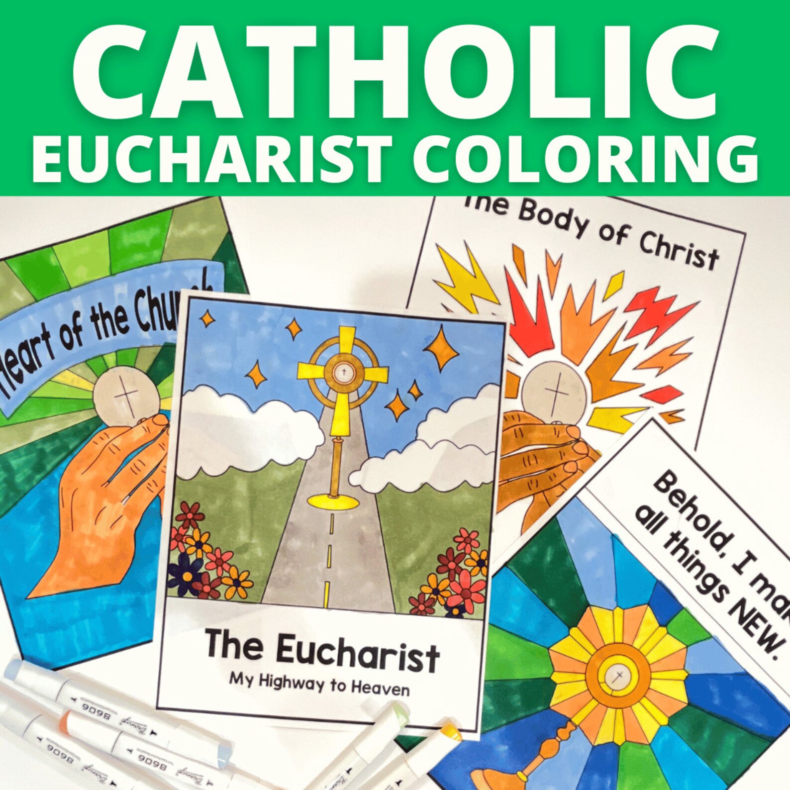 Catholic Eucharist Coloring Pages, First Communion Activity (printable ...