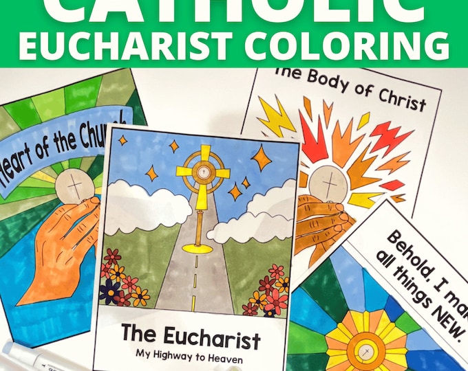 Catholic Eucharist Coloring Pages for First Holy Communion and ...