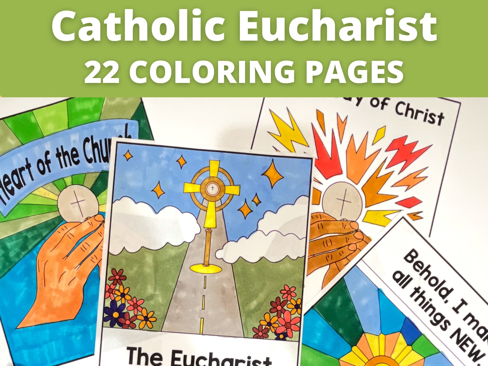 Catholic Eucharist Coloring Pages for First Holy Communion and ...