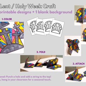 Holy Week Coloring Page Craft: 3D Lent Activity (printable) - Etsy