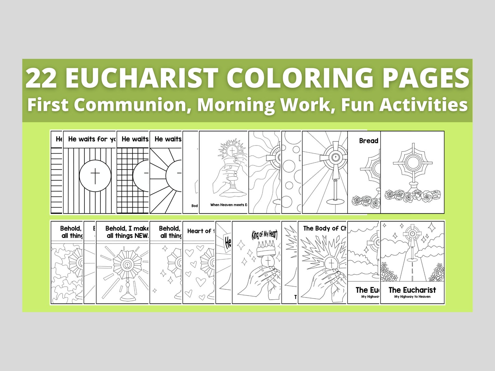 Catholic Eucharist Coloring Pages, First Communion Activity (printable ...