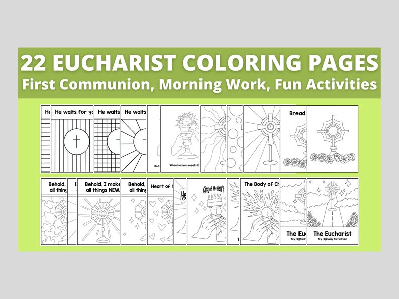 Catholic Eucharist Coloring Pages for First Holy Communion and ...