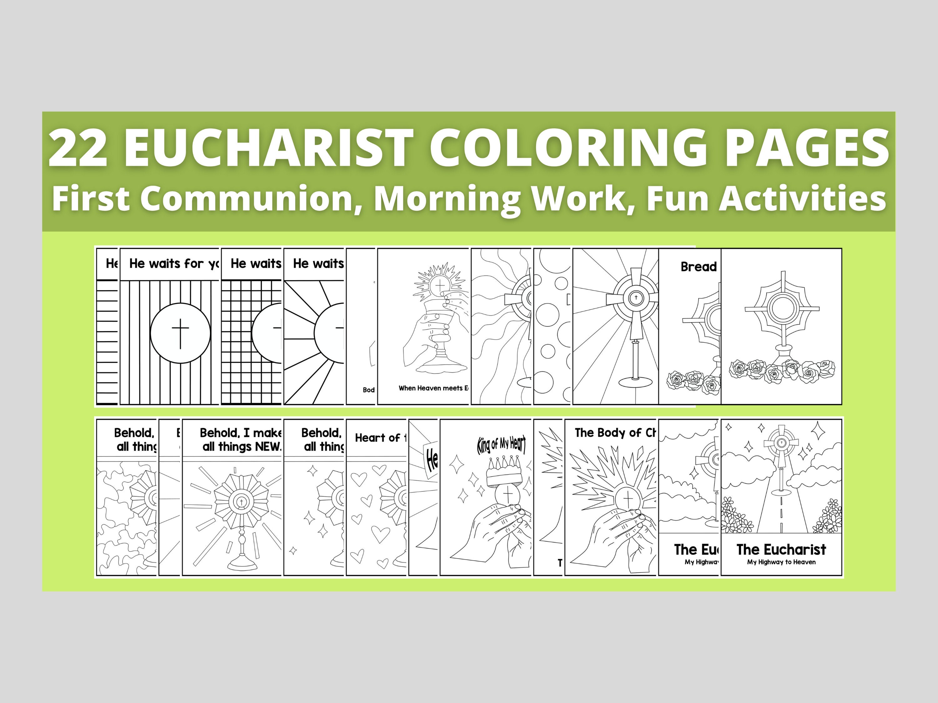 Catholic Eucharist Coloring Pages, First Communion Activity (printable ...
