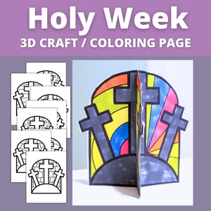 Holy Week Coloring Page Craft: 3D Lent Activity (printable) - Etsy
