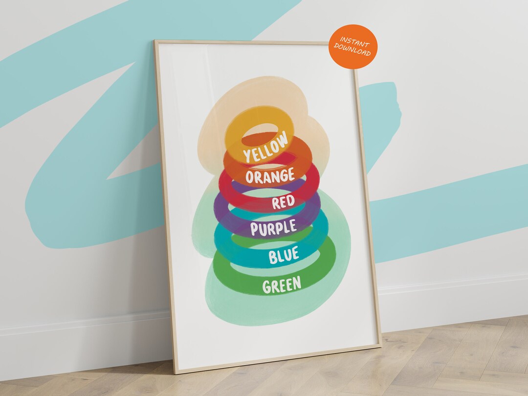 Educational Colors Print, Learning Colors Poster, Kids Room Wall Art ...
