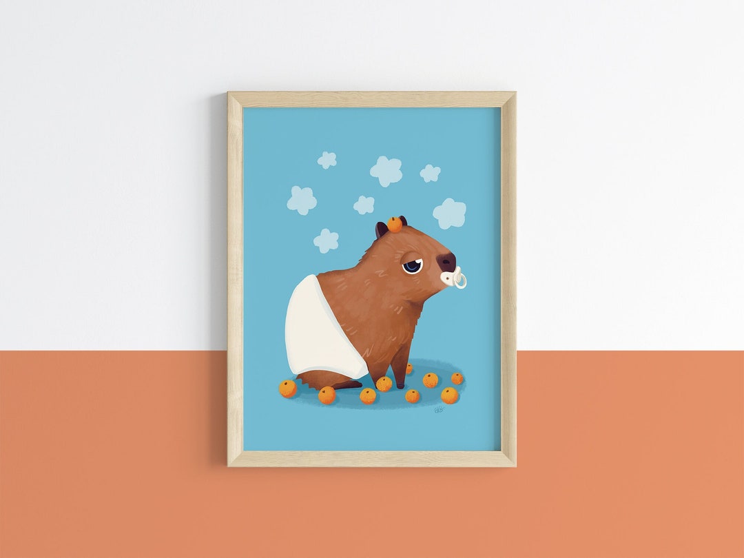 Cute Baby Capybara Print, Nursery Wall Art, Printable Gift for Kids ...