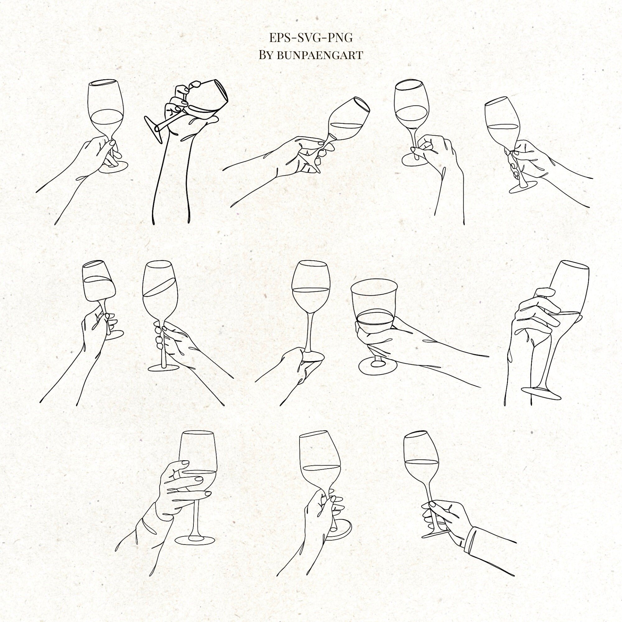 Wine SVG, Wine Glass Clipart, Hand Cheering Glasses, Wine Print Fine ...