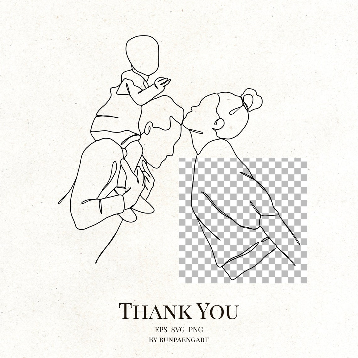 Happy Family Clipart, Abstract Family Line Art, Family Line Drawing ...