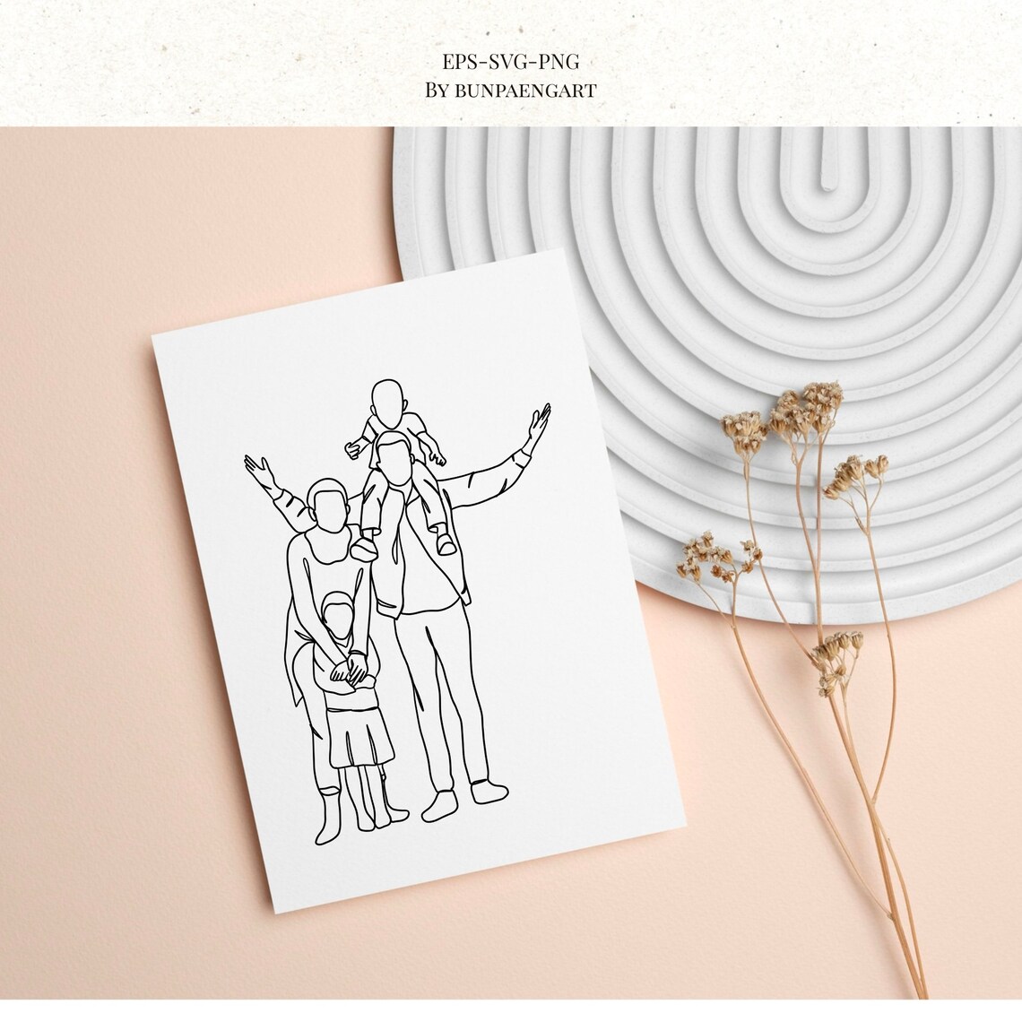 Family Clipart, Abstract Family Line Art, Family Line Drawing, Family ...