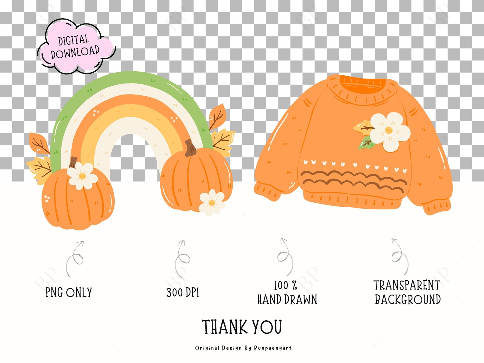 Groovy Autumn Clipart, Autumn Clipart, Retro Fall Png, Autumn Png, Fall ...