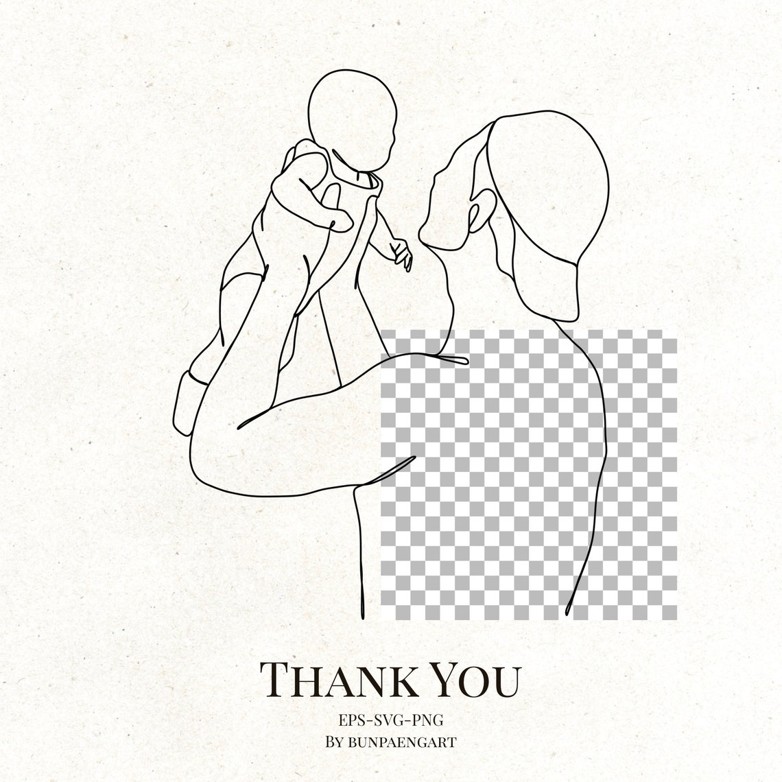 Father Line Art, Dad and Baby Line Art, Father SVG, Abstract Father ...