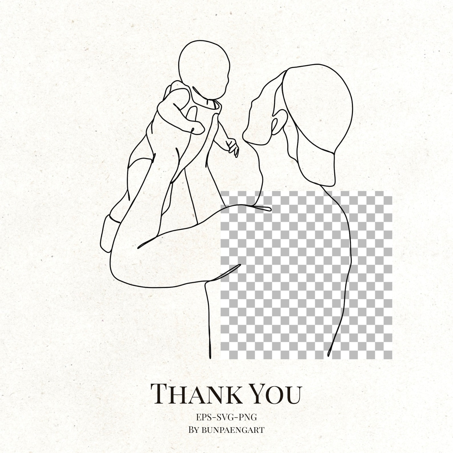 Father Line Art, Dad and Baby Line Art, Father SVG, Abstract Father ...