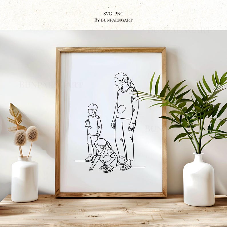 Mother and Child SVG Bundle, Mother Line Art, Mom and Baby Line Art ...