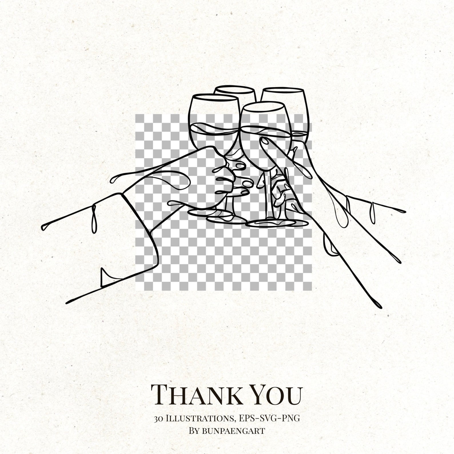 Hand Cheering Glasses, Wine Print Fine Line, Wine Glass Clipart, Wine ...
