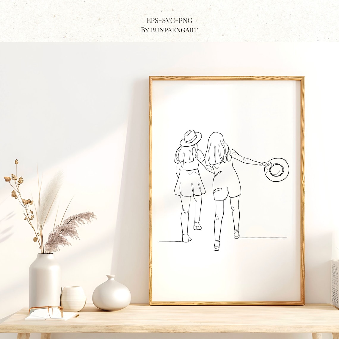 Friends Clipart, Best Friends Line Art, Friends Svg, girlfriend Line ...