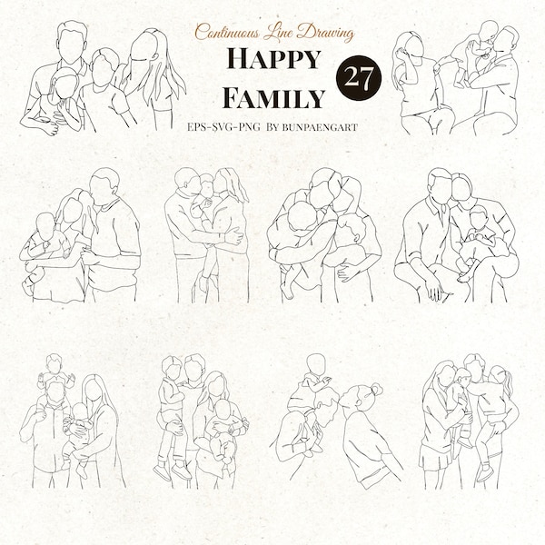 Family Line Drawing - Etsy
