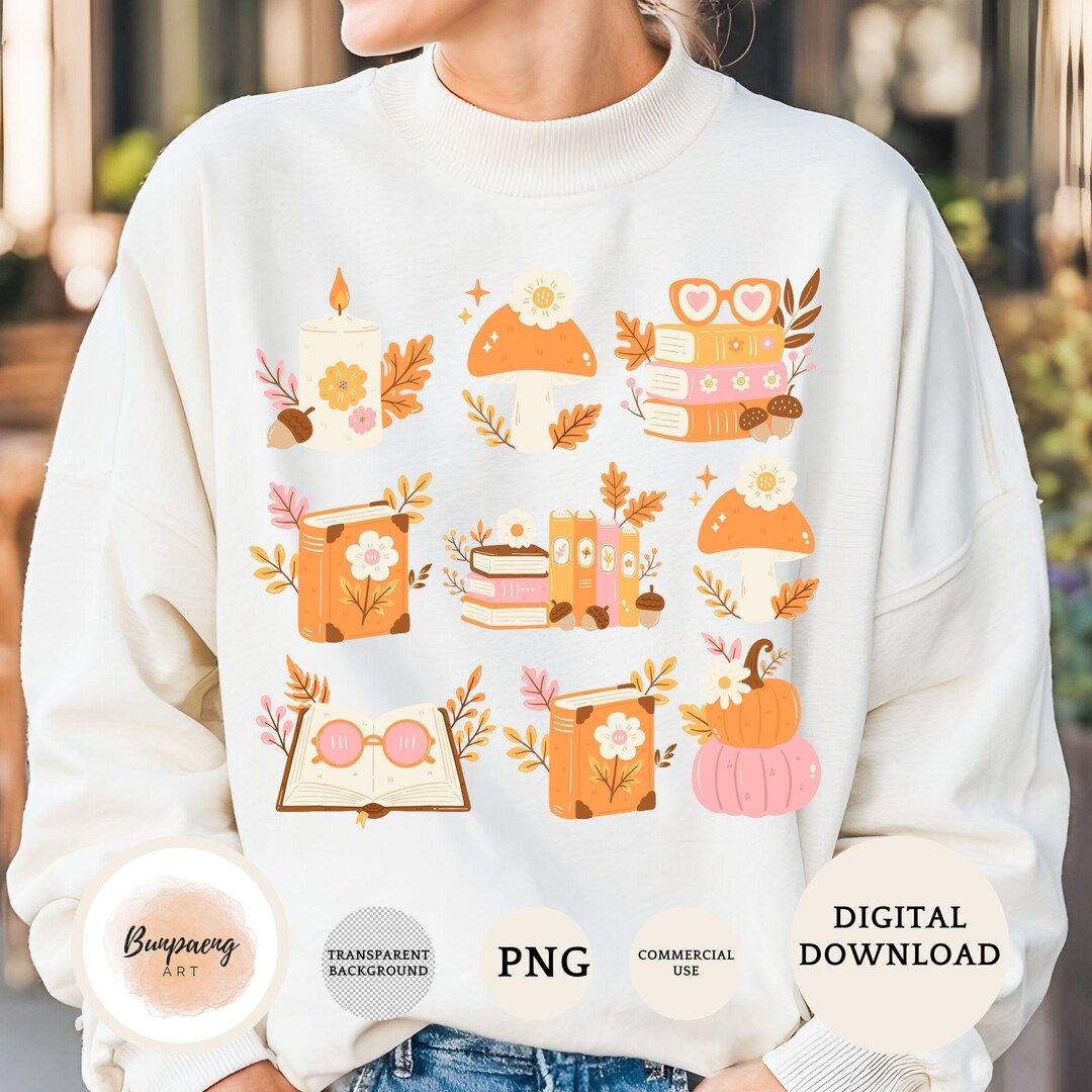 Fall Bookish PNG for Sublimation Design | Autumn Bookish Png, Book ...