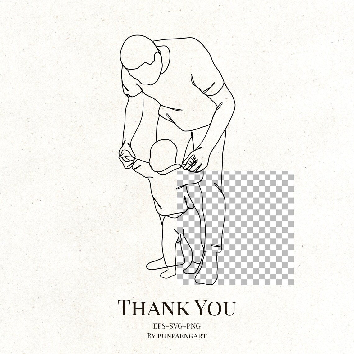 Father Line Art, Dad and Baby Line Art, Father SVG, Abstract Father ...