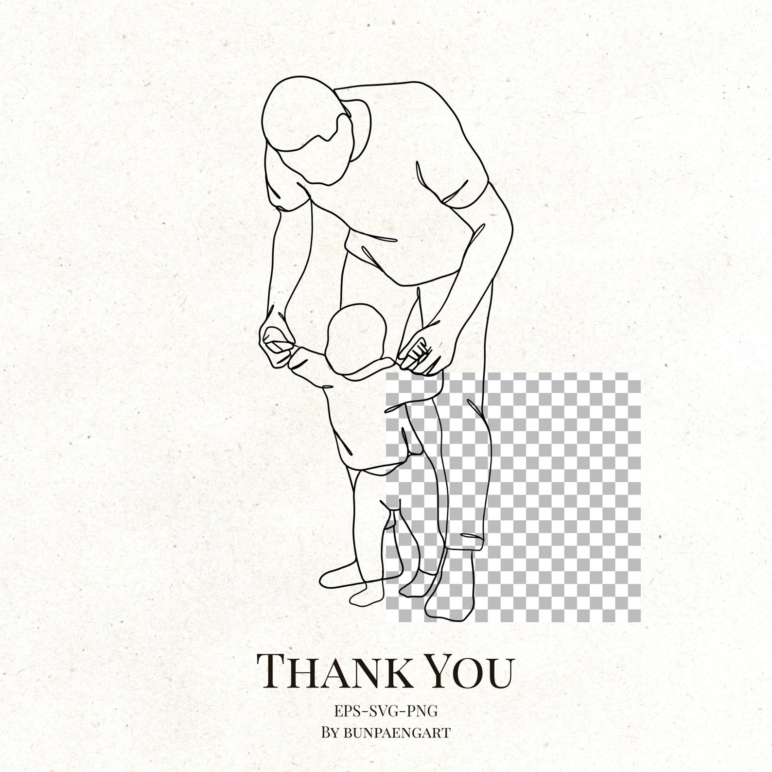 Father Line Art, Dad and Baby Line Art, Father SVG, Abstract Father ...