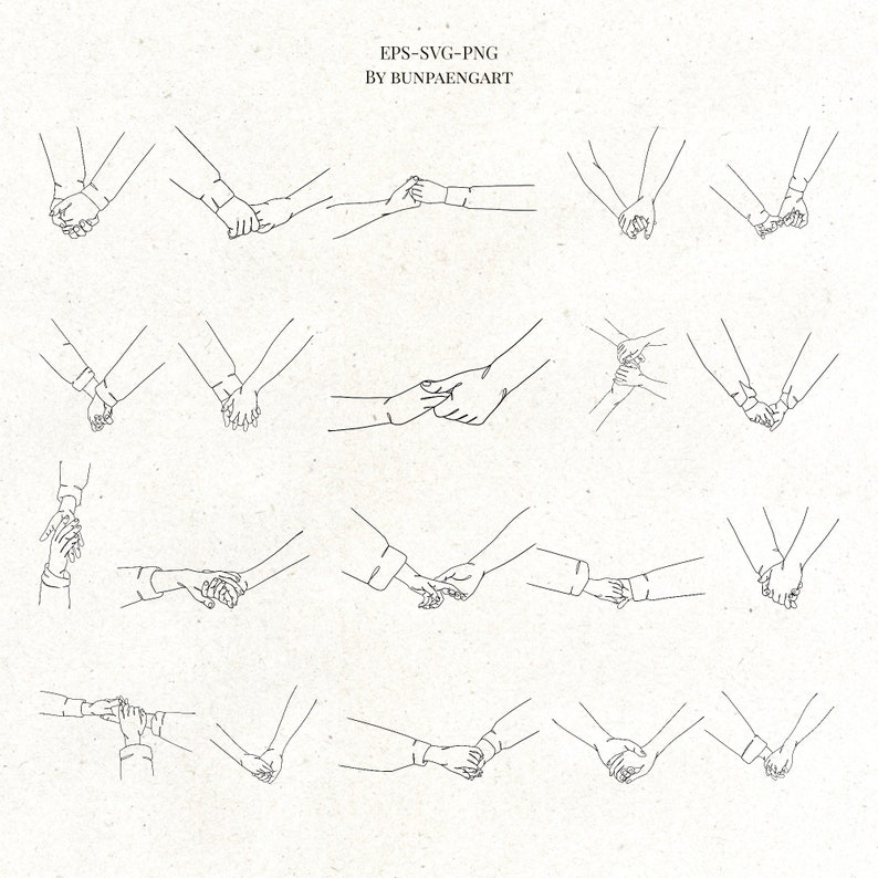 Couple Hands Line Art, Holding Hands SVG, Hand Line Art, Hand SVG, Love ...