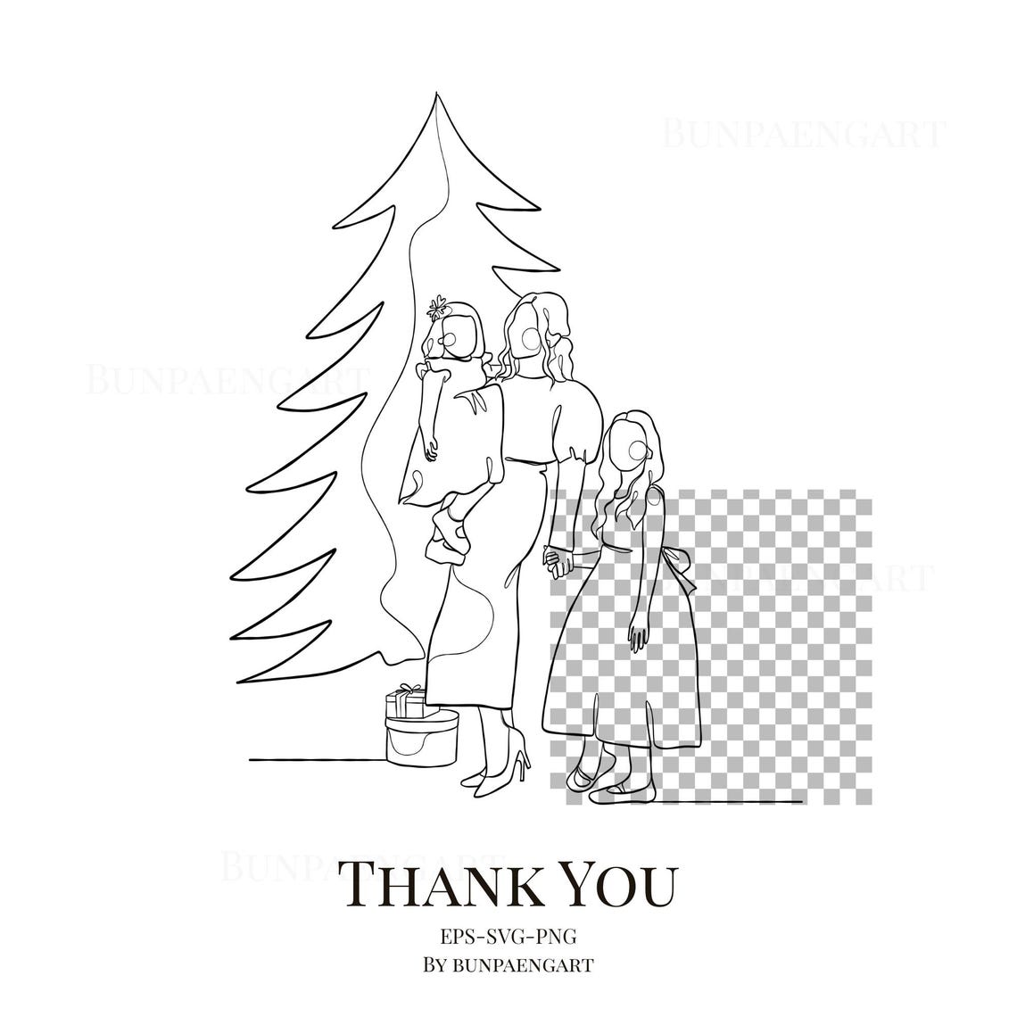 Christmas Family Line Art, Family Line Art, Family SVG, Christmas SVG ...