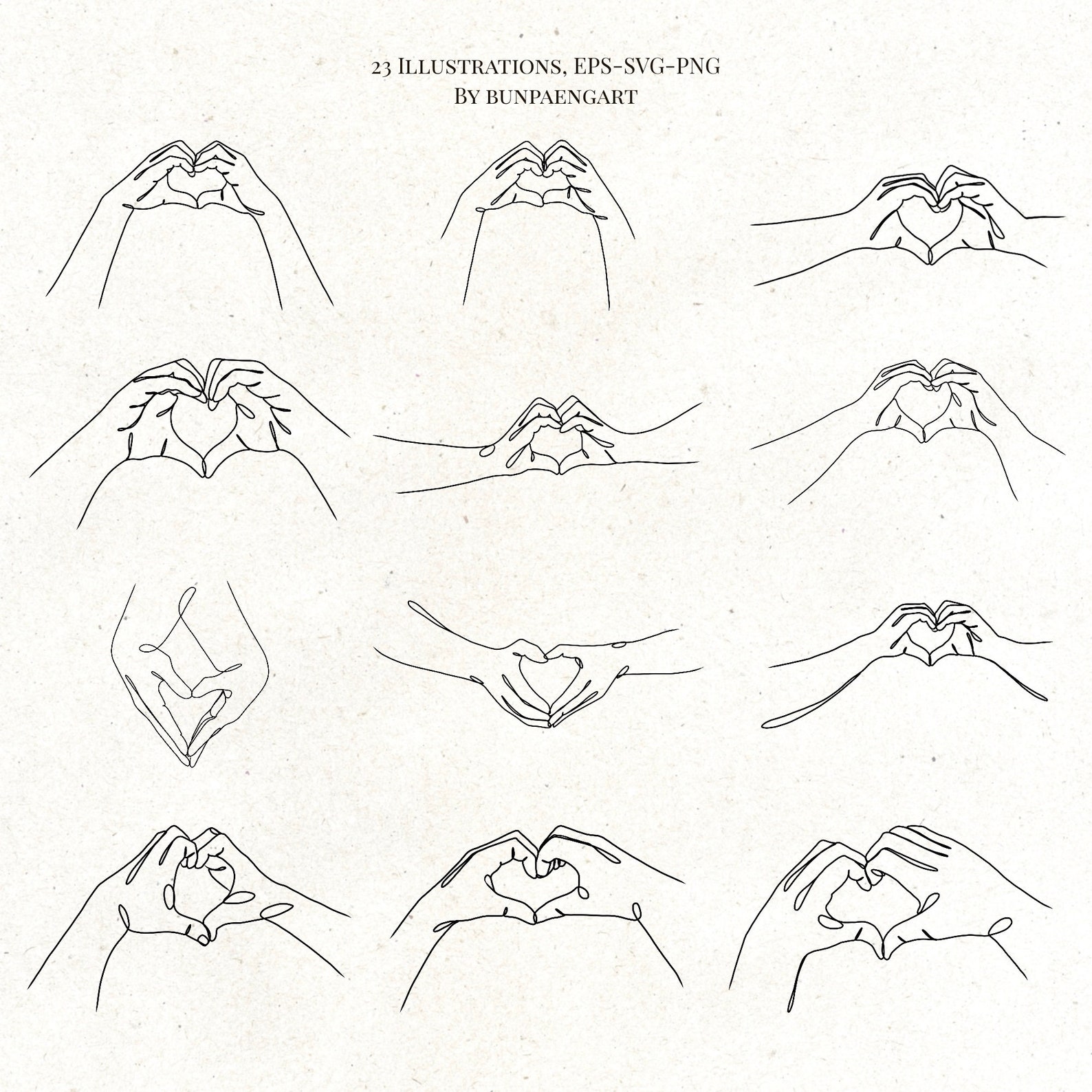 Hand Heart Svg, heart Clipart, hand Heart Line Art, Heart Line Art ...