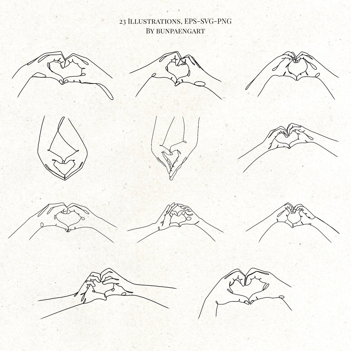 Hand Heart Svg, heart Clipart, hand Heart Line Art, Heart Line Art ...