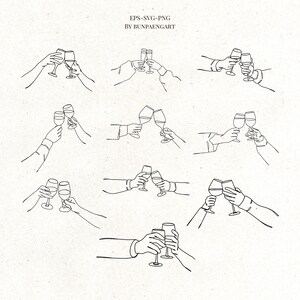 Wine SVG, Wine Glass Clipart, Hand Cheering Glasses, Wine Print Fine ...