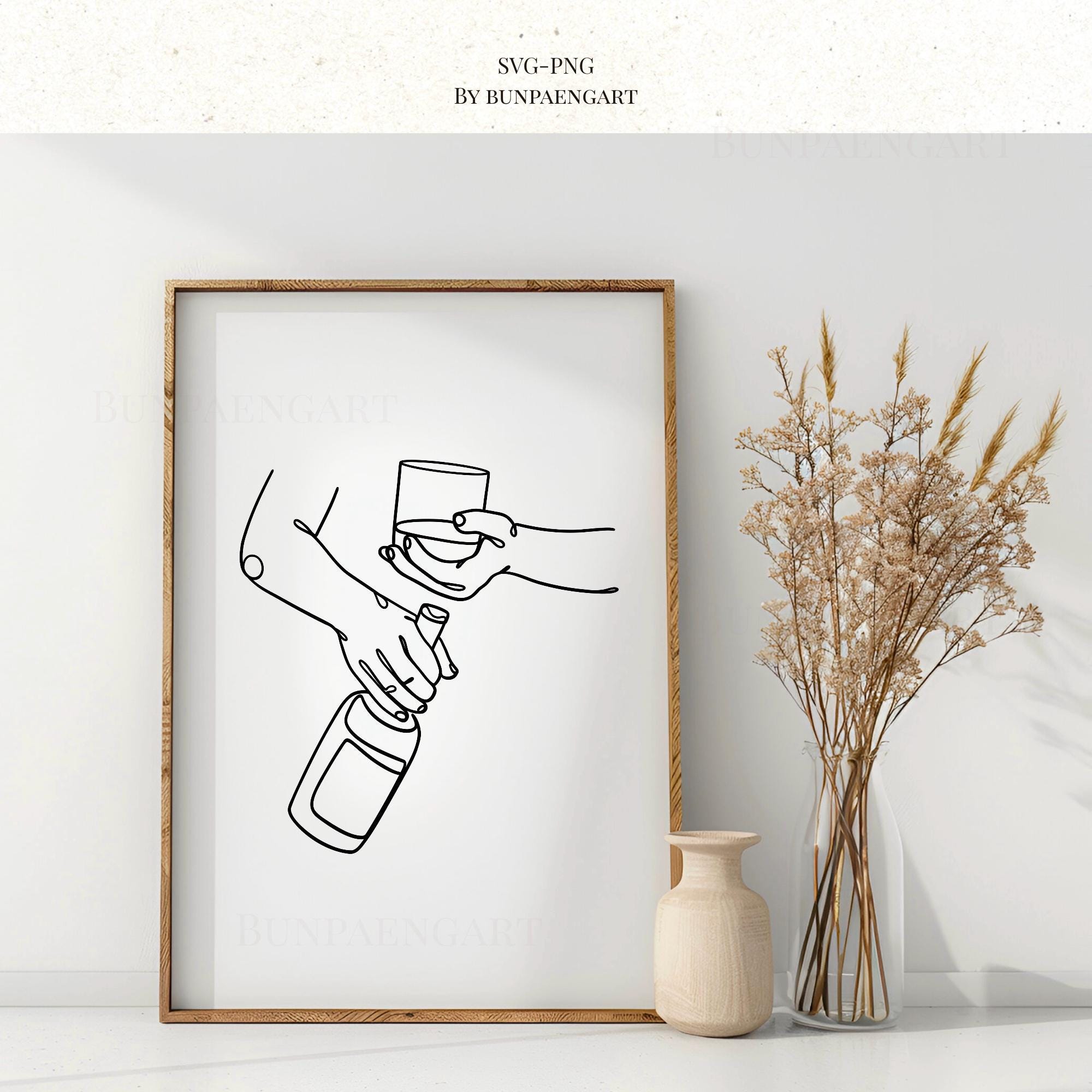Whiskey and Bottle Line Art, Minimalist Whiskey Line Art SVG, Whiskey ...