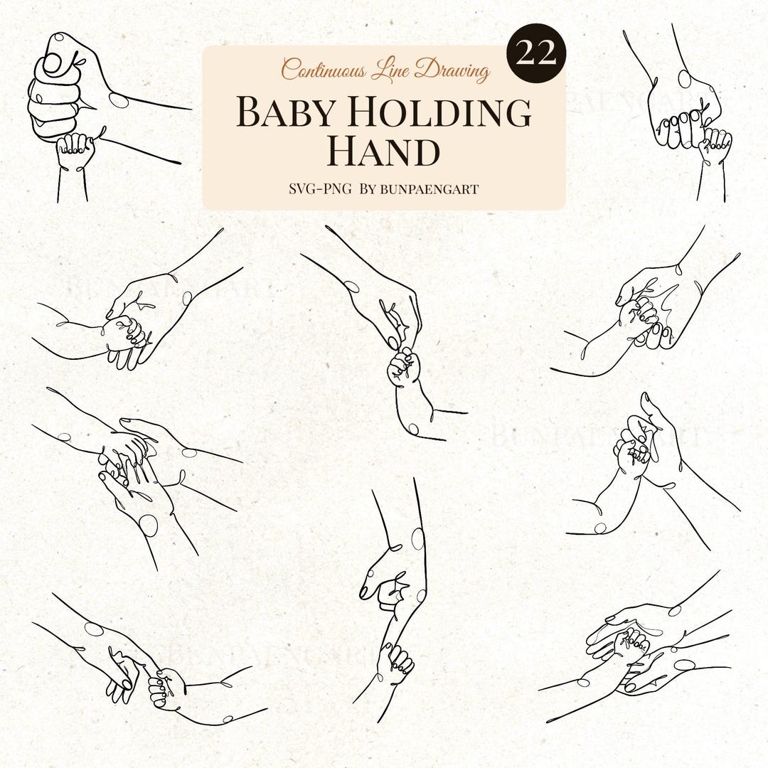 Baby Holding Hand SVG Bundle, Baby Holding Mother Hand SVG, Mother and ...