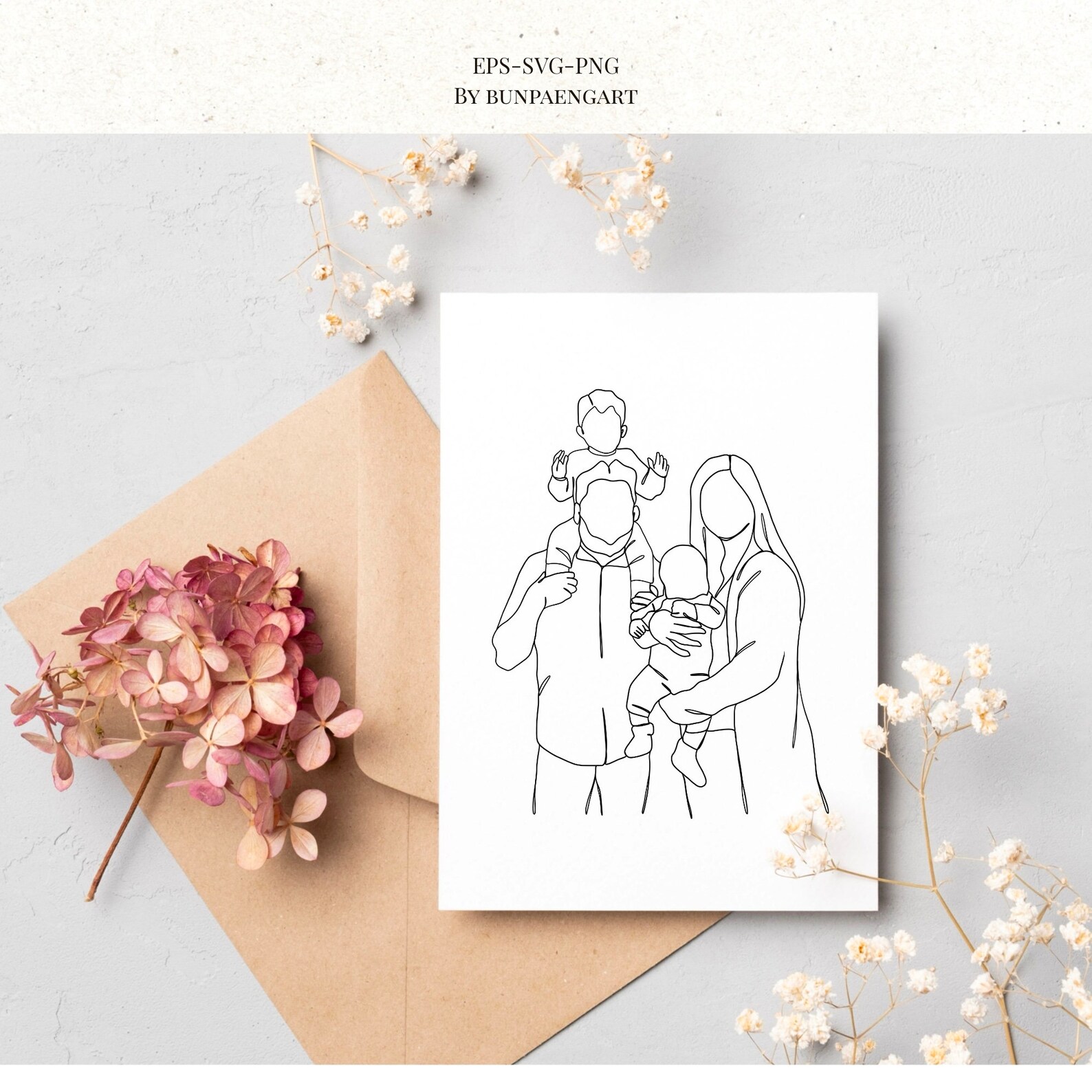 Happy Family Clipart, Abstract Family Line Art, Family Line Drawing ...