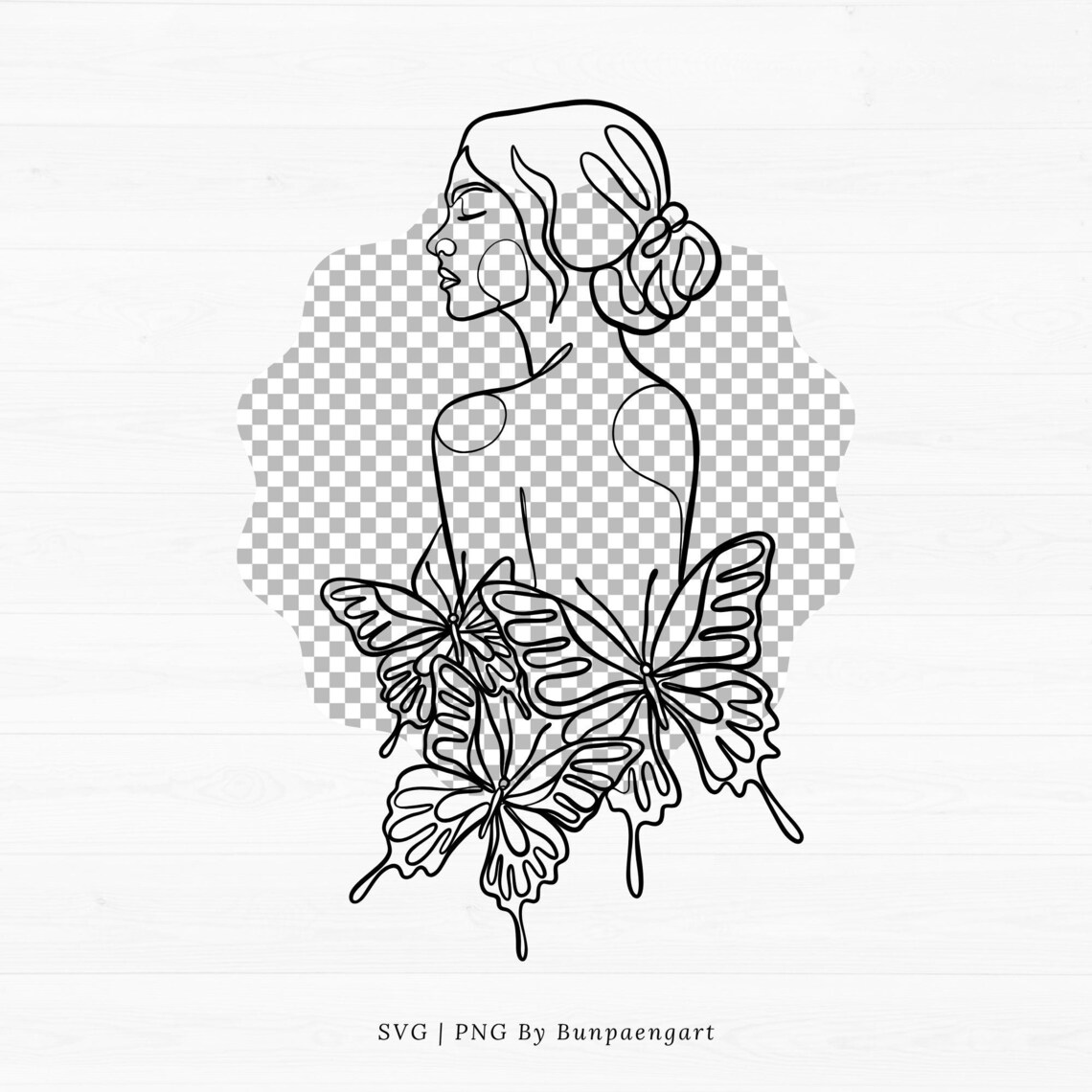 Woman Butterfly Svg, Butterfly Svg, Butterfly Woman SVG, Woman Line Art ...