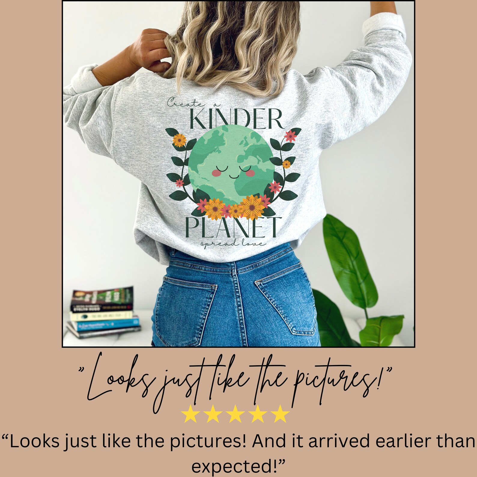 Create A Kinder Planet Earth Day Sweatshirt Environmentally Conscious ...