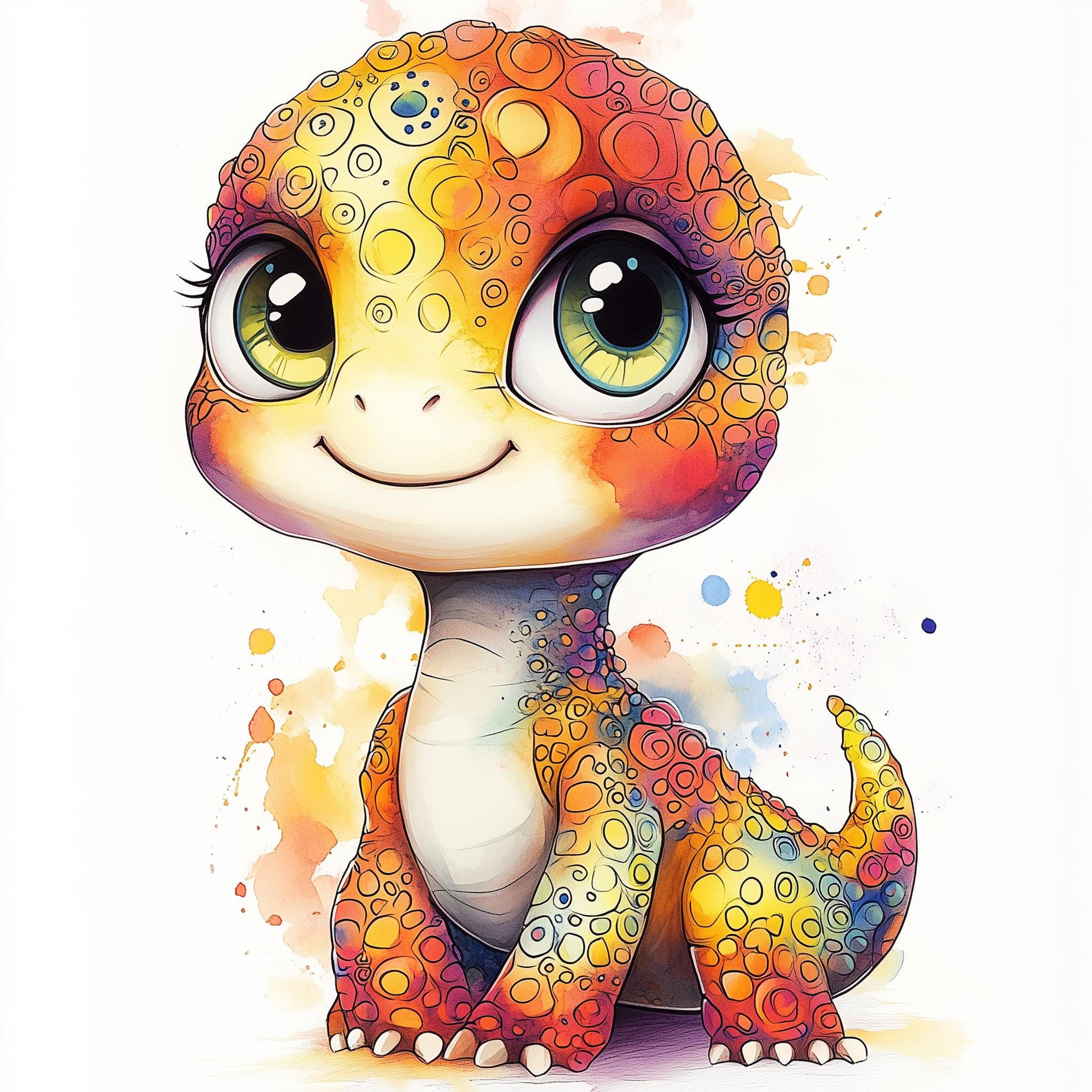 Colorful Dinosaur Clipart Bundle, Baby Dino PNG Art (digital Download ...