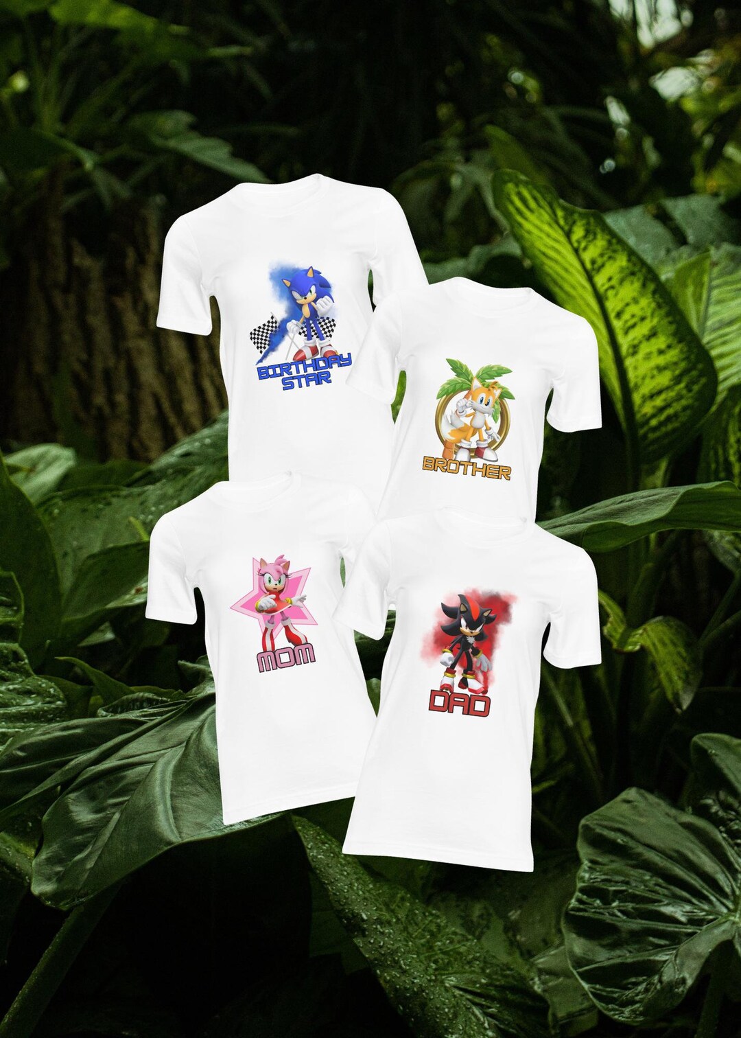 Sonic Family T Shirt Design Package, Family Set of 4, DIGITAL FILE ONLY ...