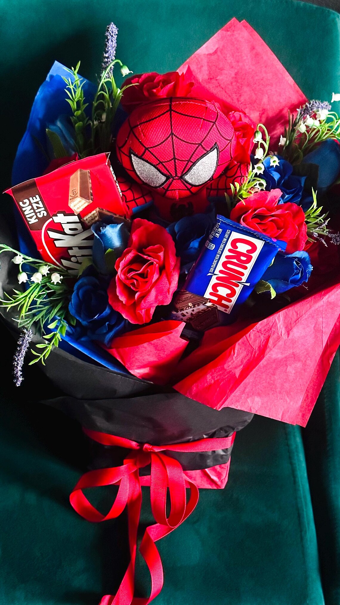 Spider-man Candy Bouquet, Special Occasion Bouquet, Large Spider-man ...