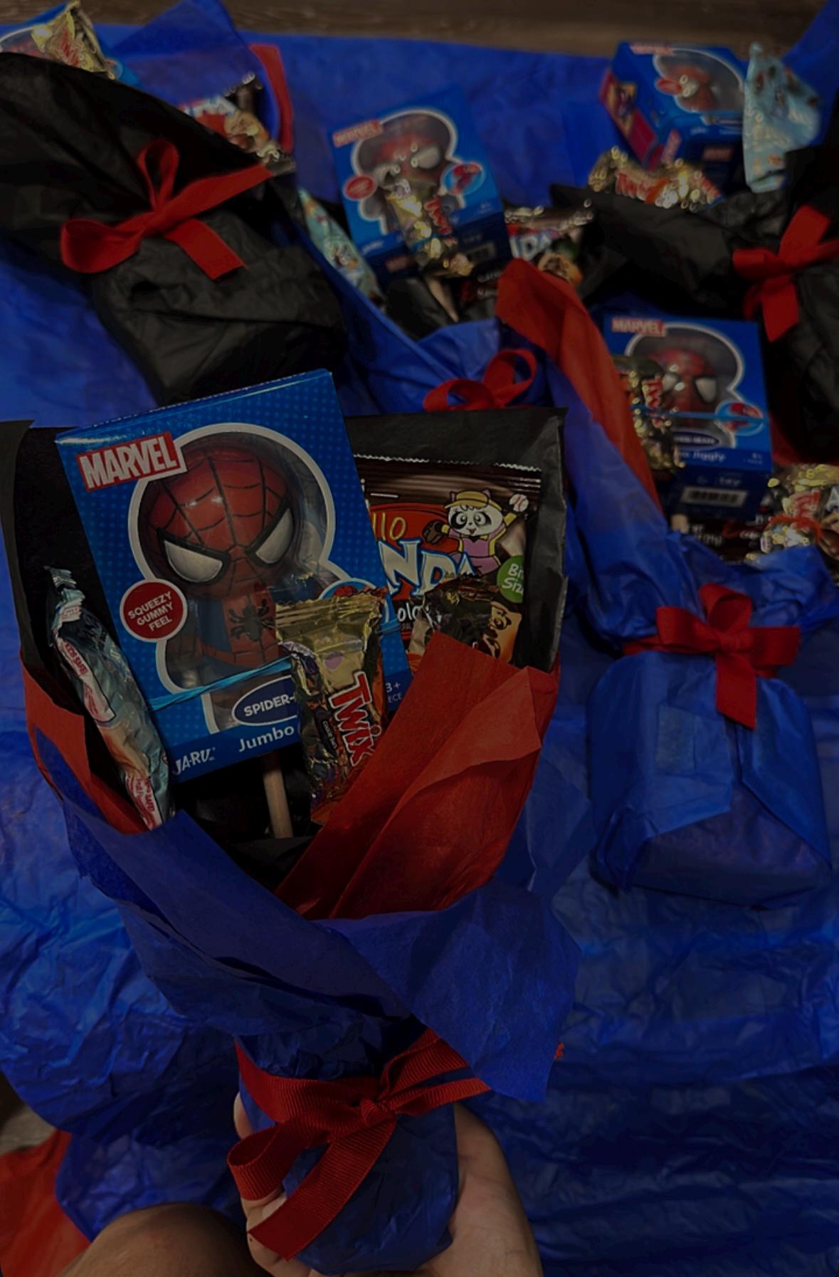 Spider-man Candy Bouquet, Special Occasion Bouquet, Large Spider-man ...