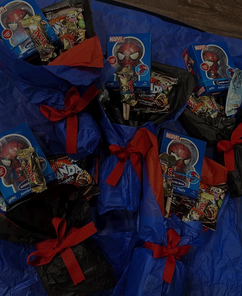 Spider-man Candy Bouquet, Special Occasion Bouquet, Large Spider-man ...