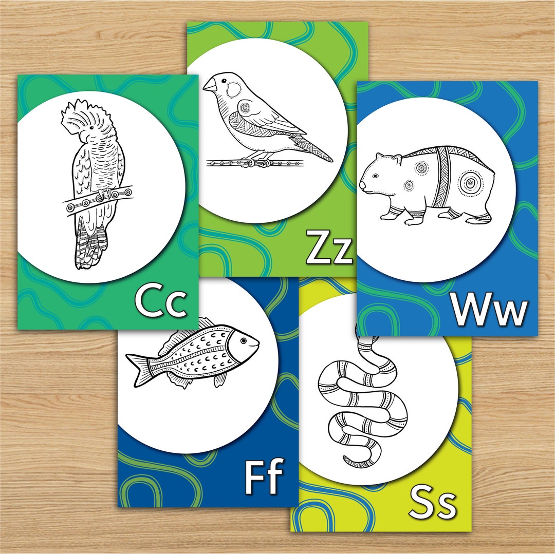 Australian Aboriginal Alphabet Cards | Digital Download | Printables - Etsy